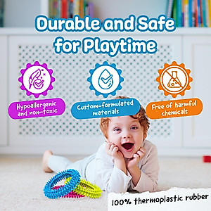 Impresa 3-Pack Spiky Sensory Rings from The Original Monkey Noodle, Fidget Bracelet for Kids with Unique Needs, Fosters Creativity, Focus and Fun-Great for Classrooms, Home & Playtime Age 3+