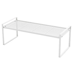 Countertop Organizer and Storage Shelf Rack for Kitchen, Cabinet, Pantry, Office and Bathroom. Rust Resistant and Non Slip (White, L20 W8.25 H9.5)
