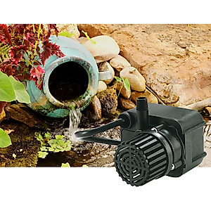 Little Giant PE-2F-PW 115 Volt, 1/40 HP, 300 GPH Submersible Direct Drive Pump for Small Ponds or Fountains with 15-Ft. Cord, Black, 566611