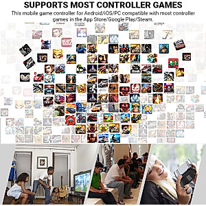 arVin Wireless Gaming Controller for iPad/Mini/Air/Samsung Galaxy Tab/HUAWEI MatePad/Yoga Tab[within 5-11"] Gamepad Joystick for iPhone 15/14/13 Pro Max/Galaxy 23/22/21/PC/Call of Duty Mobile/Genshin