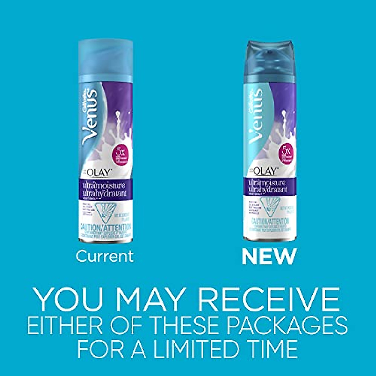 Venus Gillette with Olay UltraMoisture Women’s Shave Gel, Violet Swirl, 36 Oz, 6 Count