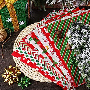 12 Pieces 11.8 x 11.8 Inches Christmas Fabric Bundles Multi-Color Fabric Patchwork Christmas Tree Fat Quarters for DIY Craft Christmas DIY Quilting