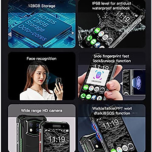 Soyes S10 Max 4G Mini Rugged Cell Phone IP68 Waterproof 3.5" 4GB 128GB Android 10 Unlocked Smartphone Octa Core 3800mAh Walkie Talkie Global Version (Black, 4GB+128GB)