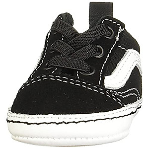 Vans Old Skool Crib (Infant/Toddler) Black/True White 4 Toddler M