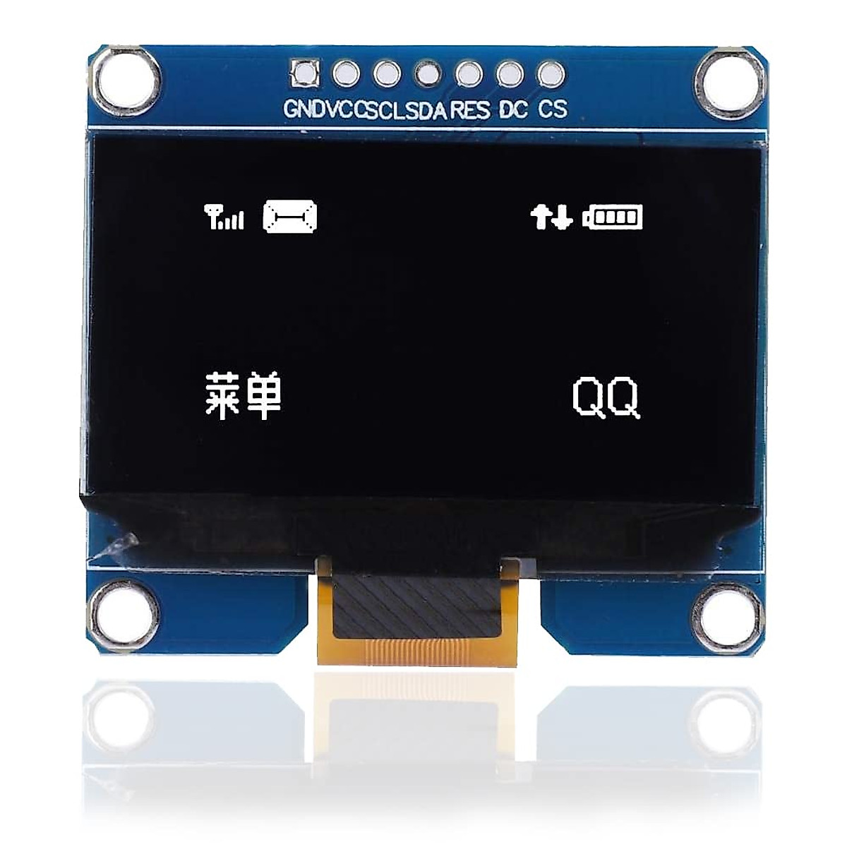 1.54 Inch OLED Module 128 x 64 White Yellow Blue SSD1309 Driver I2C Interface Display Module (White)