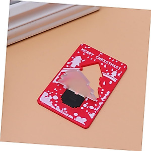 DOITOOL 15 Pcs Christmas Decorative Night Light Christmas Pocket Lamp Christmas Folding Lamp Portable Credit Card Light Cristmas Glowing Toy Cristmas Party Favors Child Christmas Tree