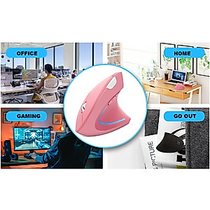 Wireless Mouse Ergonomic Vertical Mouse Ergo LED Light High Precision Optical Cordless Lightweight Mice Gift for Boy Girl Adults for PC Computer Laptop Mac Office,with Side Buttons, 800/1200/1600 DPI