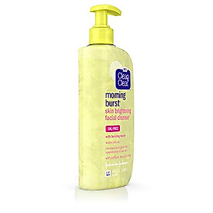 Clean & Clear Morning Burst Skin Brightening Facial Cleanser with Caffeine, Lemon & Papaya, Gentle Daily Citrus Face Wash for All Skin Types, Oil-Free & Non-Comedogenic, 8 fl. oz