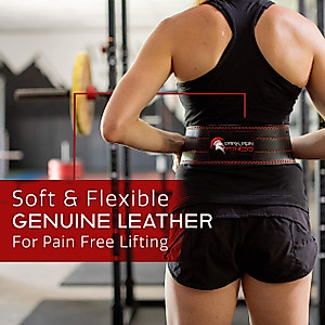 Dark Iron Fitness Black Weight Lifting Belt - Small - Men & Women - All Leather Gym Belts - Weightlifting, Powerlifting, Strength Training, Squat, Deadlift Workout Up to 600 Lbs