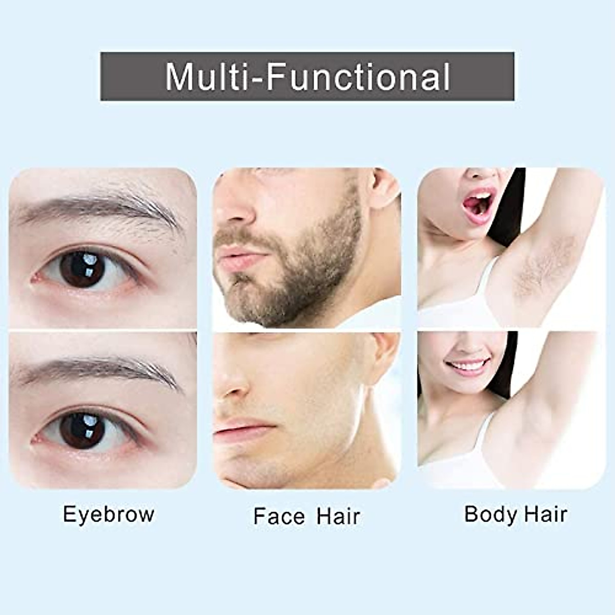 OmegaShalom 6 PCS Set of 2 Zero Waste Wheat Straw Eyebrow Razors for Women, Biodegradable Razor Trimmer, Dermaplaning Tool, Tinkle Face Women Face, Dermaplane Facial Shavers