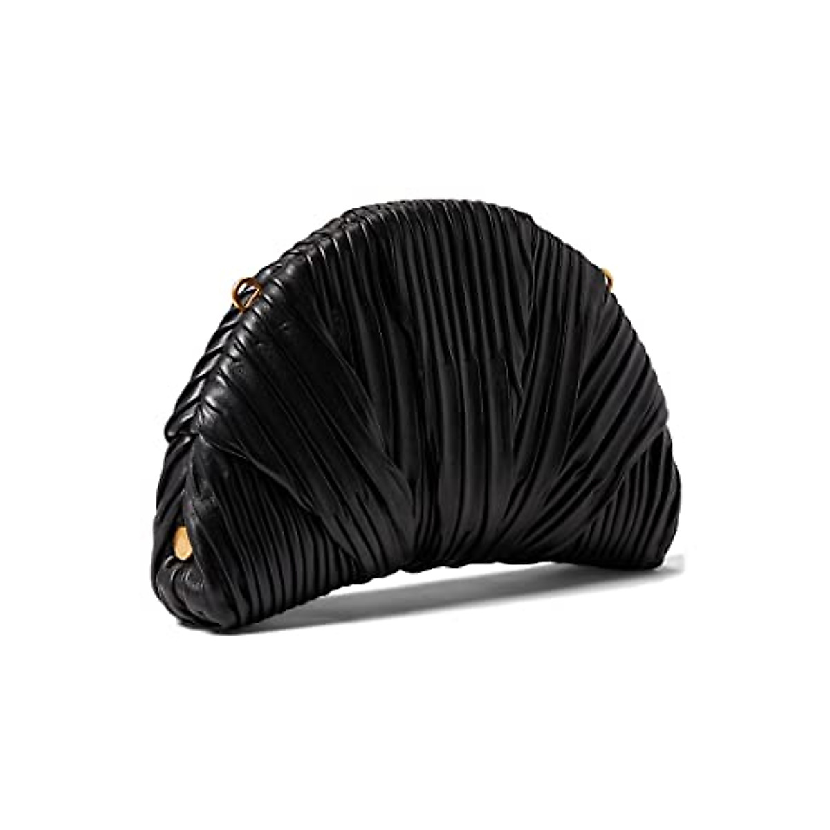 Kate Spade New York Patisserie Pleated Smooth Leather 3-D Croissant Clutch Black One Size