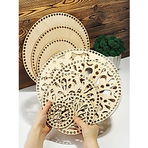Premium Baltic birch plywood Round Wooden Basket Bottoms and lids set, solid wooden base for DIY Crochet