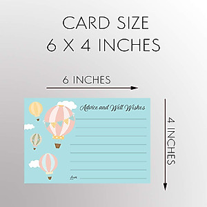 The Invite Lady Hot Air Balloon Advice for Mommy Cards Baby Shower Up Up and Away Adventure Awaits Printed (24 Count)