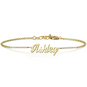 TSD 14K Yellow Gold Personalized Glamorous Name Bracelet by JEWLR