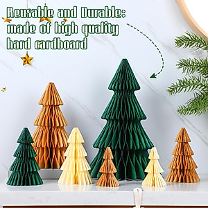 Cinnvoice 7 Pcs Christmas Tree Honeycomb Centerpiece 3D Paper Trees Centerpiece Honeycomb Paper Christmas Trees Honeycomb Table Decorations for Home Office Kitchen Xmas Gift Holiday Party Table Decor