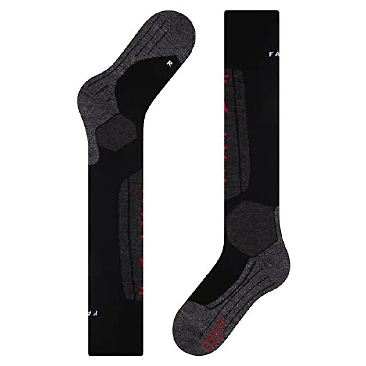 FALKE Women's SK5 Expert Ski Socks, Knee High, Ultra Light Cushion, Winter Athletic Sock, Breathable Quick Dry, Silk, Black (Black-Mix 3010), 9.5-10.5, 1 Pair