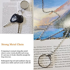 Badge Reels Retractable 2Pack Heavy Duty Badge Reel with Metal Chain, WENSUNNIE Metal ID Nurse Badge Reel Retractable Card Holder Keychain with Clip for Nurse Accessories for Work