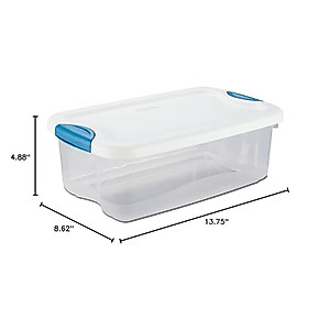 Sterilite Latch Storage Container, 6 qt Capacity, Clear