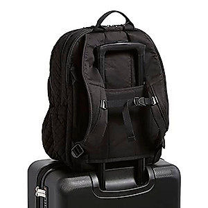 Vera Bradley Women's Cotton XL Campus Backpack, Black - Recycled Cotton, One Size