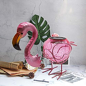 Solar Lights Outdoor Decorative Waterproof LED Lights Flamingo Frog Decorations for Outdoors Patio Garden Yard (Flamingo)