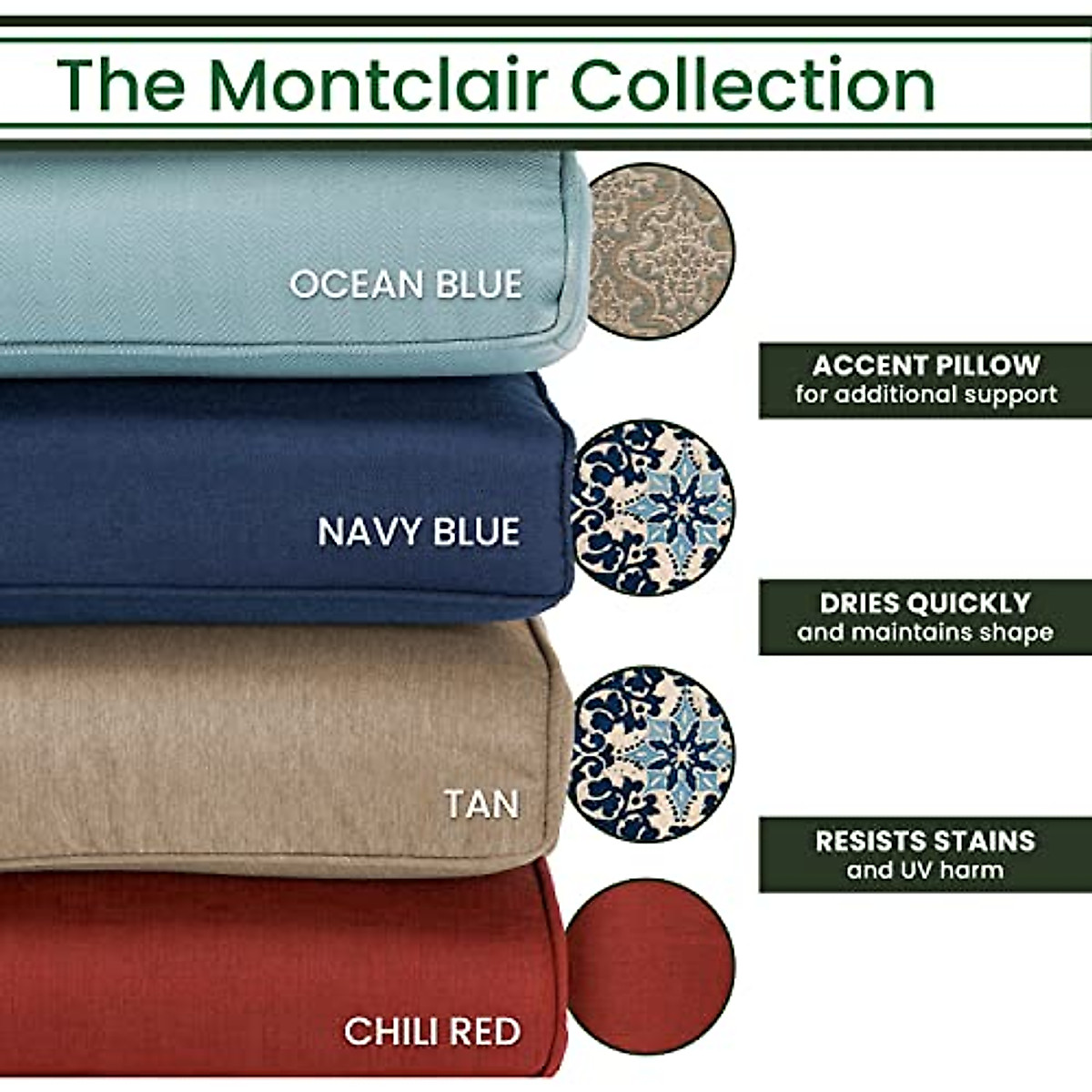 Hanover Montclair 5-Piece High Dining Patio Set with 33'' Steel Stamped Square Bar Height Table and 4 Red Cushioned Tall Swivel Chairs, Modern All-Weather Outdoor Furniture for Backyard and Deck