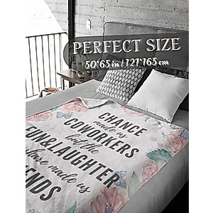 InnoBeta Coworker Leaving Gifts for Women Flannel Blankets Throws, Going Away Gift for Coworker, Leaving Farewell New Job Presents (50"x 65") - Purple