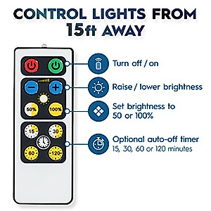 Brilliant Evolution Wireless LED Under Counter Lights 4 Pack with 2 Remote Controls, Under Counter Light Fixtures, Touch Light - Battery Operated Lights with Remote (4pk, 80 Lumens)