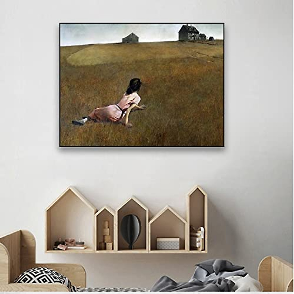 ZZPT Andrew Wyeth Christina's World Print Poster - Classic Art Poster - Canvas Print Wall Art Home Decor Unframed for Living Room Bedroom Office (12x16in/30x40cm)