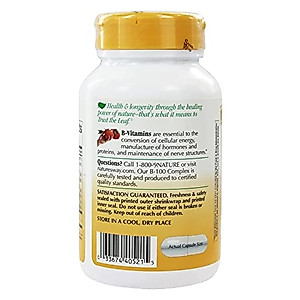 Natures Way Vitamin B-100 Complex Capsules For Energy And Nerves - 60 Ea