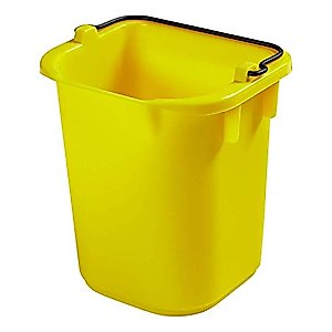 Rubbermaid Commercial Products Heavy-Duty Cleaning Pail, 5-Quart, Yellow, Utility Bucket with Built-In Spout and Handle for House Cleaning/Storage/Livestock Feeding/Car Washing