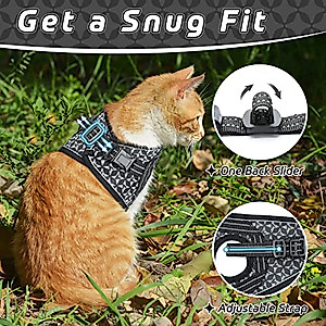 CatRomance Cat Harness and Leash, Escape Proof Kitten Harness and Leash Set for Walking, Adjustable Cat Vest Harness for Kitten, Breathable Kitty Harness ​with Reflective Strips and Easy Control
