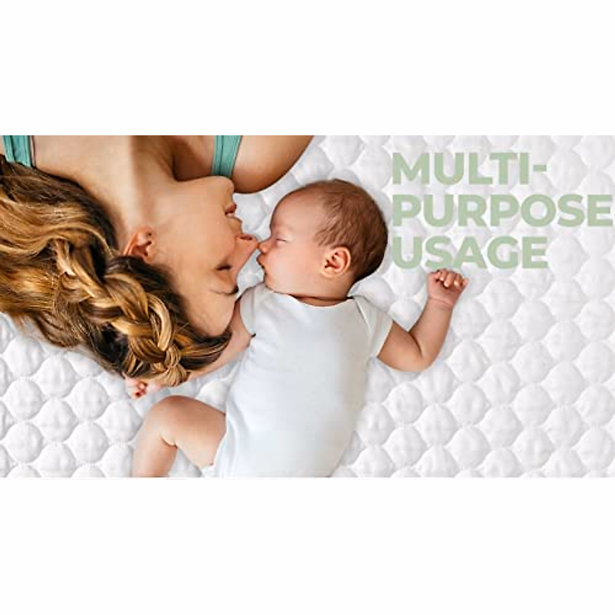 Toddler Mattress Pads - 2 Pack XL Potty Training Pads for Toddler, Waterproof Crib Mattress Protector Pad, Over The Sheet Pee Pad for Bedwetting, 52" x 28" Washable, Reusable, Leakproof