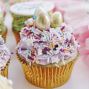 Gifbera Gold Foil Muffin Cupcake Liners/Baking Cups Standard Size, 100-Count