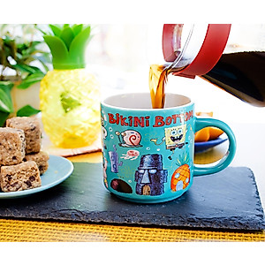 Silver Buffalo SpongeBob SquarePants Bikini Bottom Ceramic Mug | Coffee Cup For Espresso, Tea, Cocoa | Holds 13 Ounces