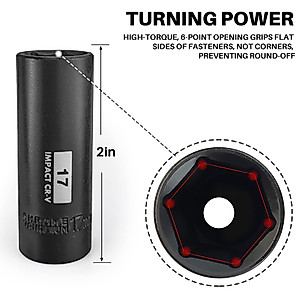 SEKETMAN 3/8-Inch Drive Impact Socket Set,49 Pieces,SAE/Metric,Deep/Shallow,(5/16"-3/4",8mm-22mm),6 Point,CR-V Steel,Includes Extension Bar,Adapter and Universal Joint