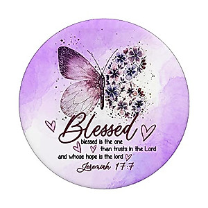 Women's Christian Watercolor Bible Verse Blessed PopSockets Swappable PopGrip