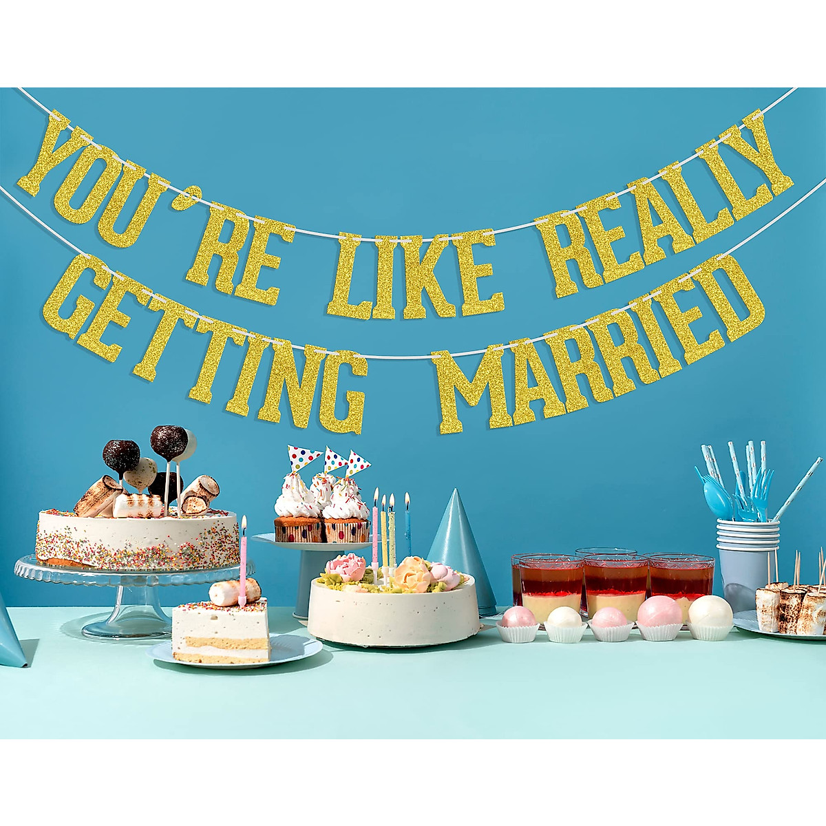 You're Like Really Getting Married Banner Gold Glitter, Mean Girls Party, Bachelorette Banner, Mean Girls Party Decorations, Engagement Banner, Girl Party Decorations, Bachelorette Party Decorations