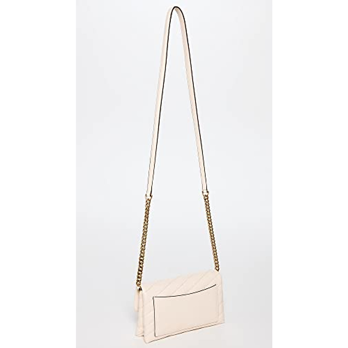 Tory Burch Women's Kira Chevron Chain Wallet, New Cream, Off White, One Size