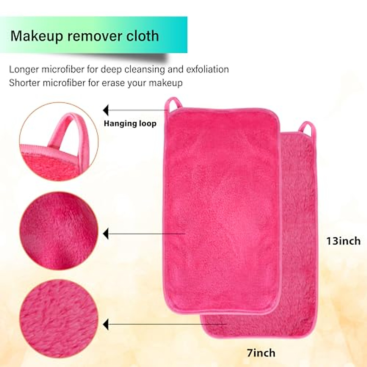 Nugilla Makeup Remover Cloth, 13x7 Inch Reusable Makeup Remover Towels, Microfiber Fast Drying Facial Washcloth, Soft Face Towels for Washing Face