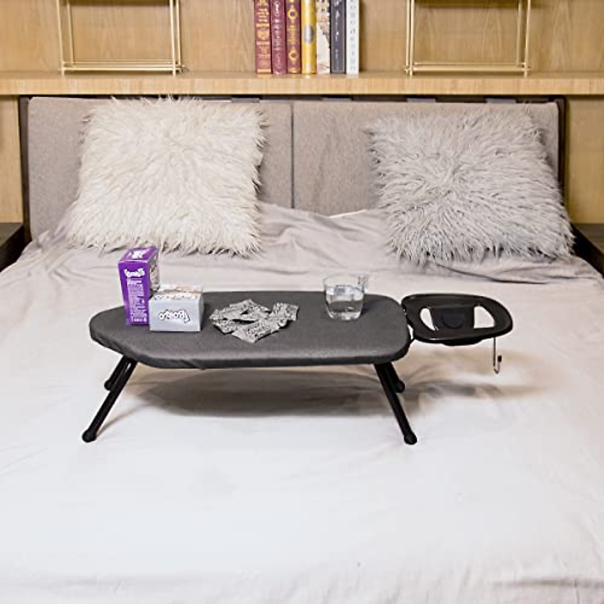 Duwee 14"x25" Table Top Ironing Board with Thicken Felt Padding, Metallic Cover, Solid Iron Rest (Black)