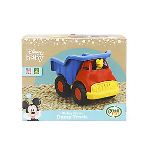 Green Toys Disney Baby Exclusive Mickey Mouse Dump Truck, Red/Blue - Pretend Play, Motor Skills, Kids Toy Vehicle. No BPA, phthalates, PVC. Dishwasher Safe, Recycled Plastic, Made in USA.