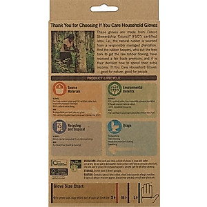 If You Care Latex Gloves, Large – 1 Pair (Pack of 1) – For Gardening, Dishwashing, Cleaning Kitchen and Bathroom – 100% Cotton Lined, Reusable for Women and Men, Green
