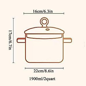 GRIPITHPY Heat Resistant Glass Saucepan with Lid, Large Double Handles Glass Cooking Pot, Glass Stovetop Pot for Pasta Noodle, Soup, Milk, Baby Food, Spaghetti, Fruit(1900ml/2quart, A)