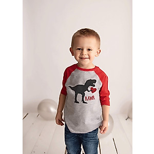 7 ate 9 Apparel Kids Dinosaur Happy Valentine's Day 5T Red Shirt