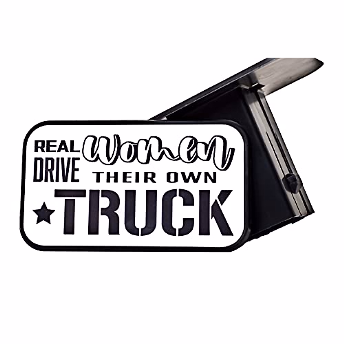 PG Car Styles Trailer Hitch Cover | Girl Hitch Covers for Trucks for 2 Inch Receiver, Truck Hitch Accessories | Easy to Install Plastic Hitch Cover Hitch Plugs (Real Women Drive Their Own Trucks)