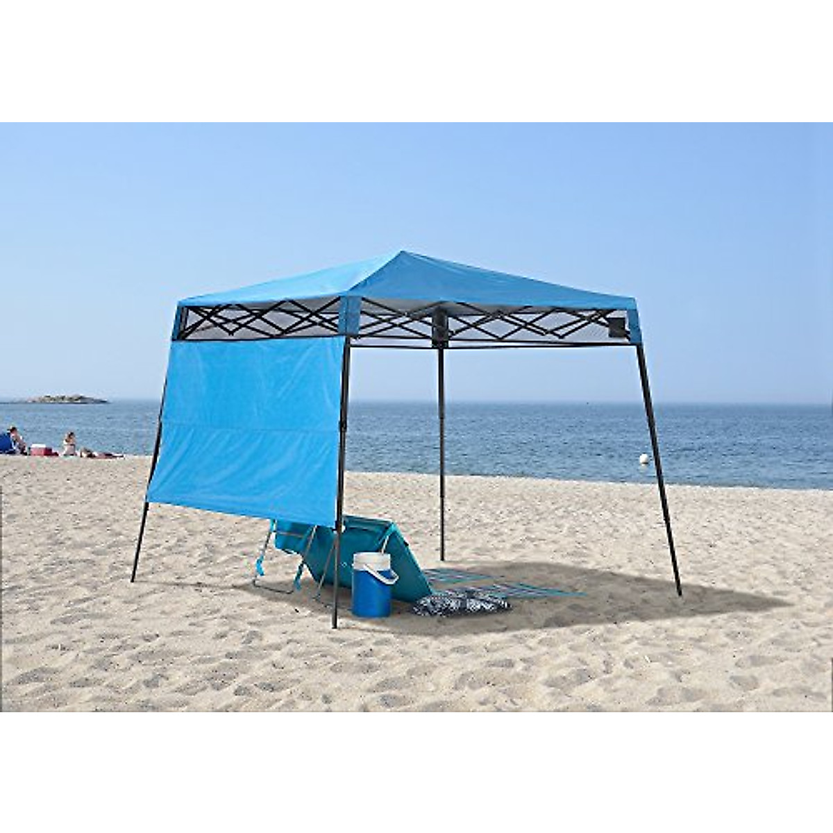 Quik Shade Go Hybrid 6' x 6' Sun Protection Pop-Up Compact and Lightweight 7' x 7' Base Slant Leg Backpack Canopy