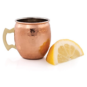 Twine Old Kentucky Home Hammered Moscow Mule Shot Glasses, Copper Bar Cart Accessories, Set of 2, 2oz, Copper