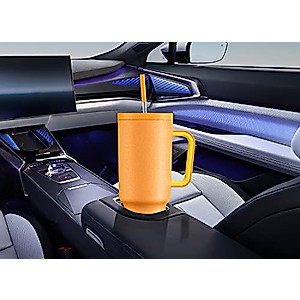 Meoky 40oz Tumbler with Handle, Leak-proof Lid and Straw, Insulated Coffee Mug Stainless Steel Travel Mug, Keeps Cold for 34 Hours or Hot for 10 Hours (Peach)