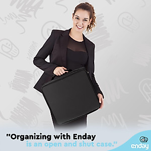 3 Ring Zipper Binder, 2 Inch Binder with Zipper, 880 Sheet Capacity 5 Pockets Expanding File Folder, Zip Binder with Durable Handle, Multiple Pockets School Binder Organizer, Black - by Enday