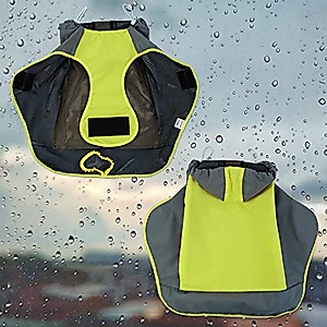 IECOii Dog Raincoat, Adjustable Dog Rain Jacket with Reflective Stripes, Dog Rain Coat with Hood, Waterproof Lightweight Dog Coat, Dog Raincoat with Magic Sticker, Pet Raincoat for Medium Large Dogs